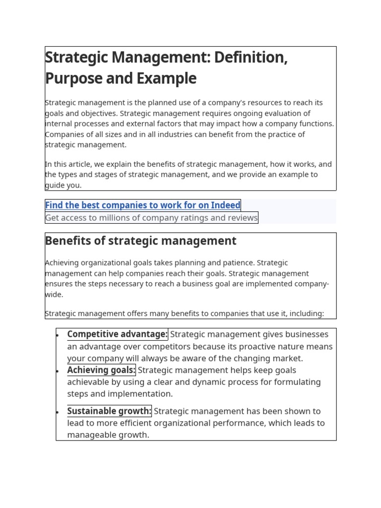 Strategic Management | PDF | Strategic Management | Swot Analysis