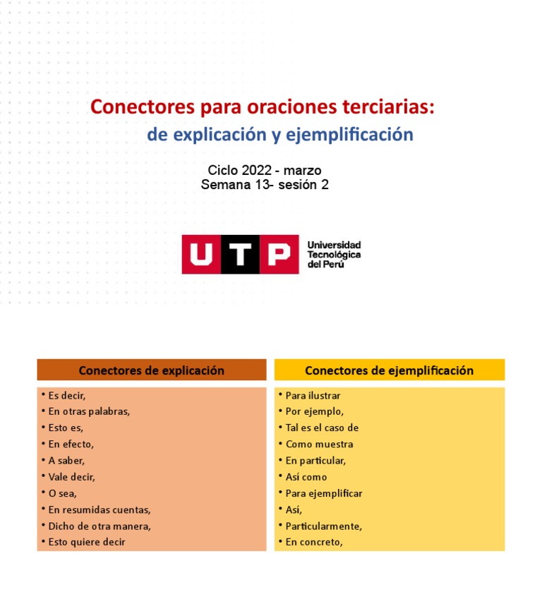 Conectores de Explicación y Ejemplificación | PDF