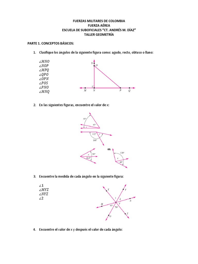 Taller Geometria | PDF | Triángulo | Funciones trigonométricas