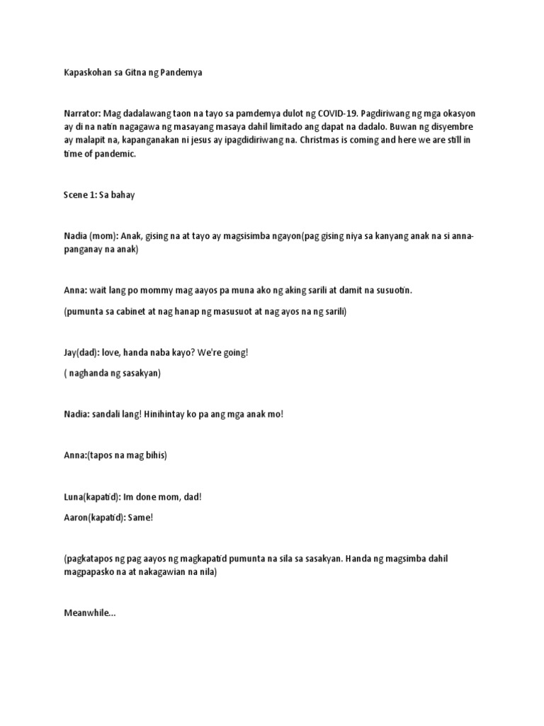Kapaskohan Sa Gitna NG Pandemya | PDF