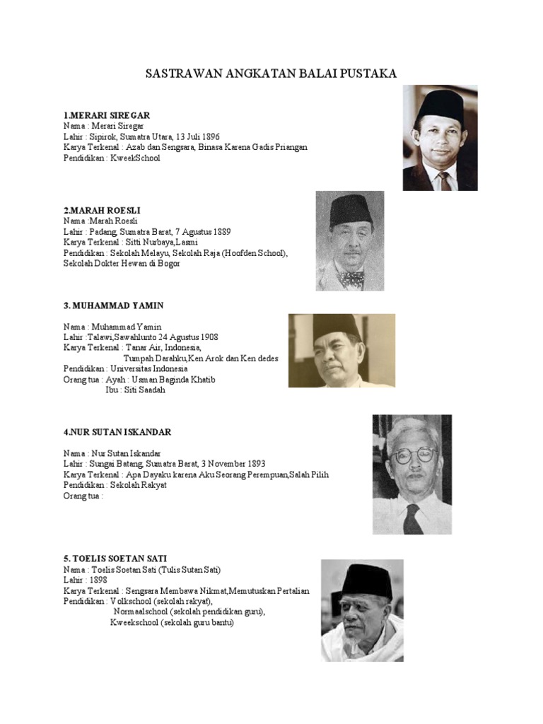 Sastrawan Semua Angkatan | PDF