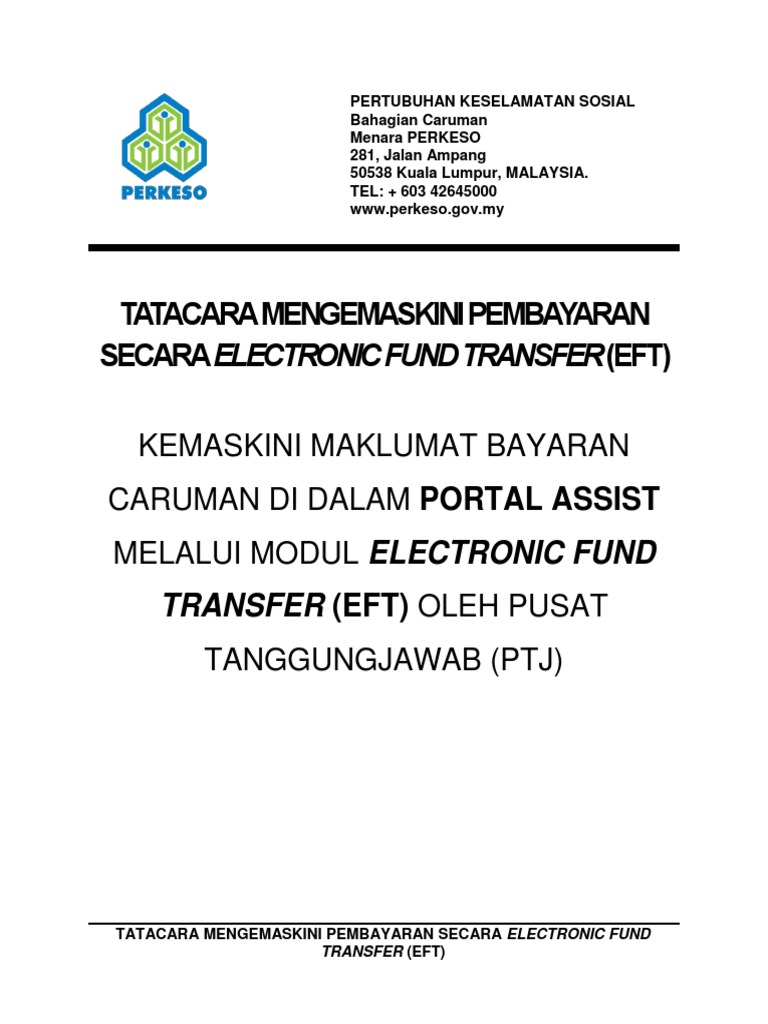 TATACARA Daftar EFT PERKESO ASSIST | PDF