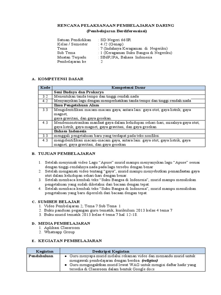 RPP Berdiferensiasi-Dikonversi | PDF