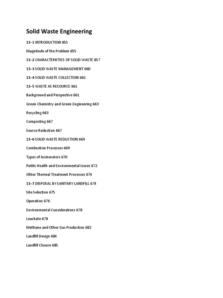 Solid Waste Engineering (EES) | PDF | Municipal Solid Waste | Waste ...