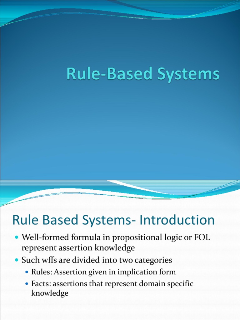 Rule Based Systems | PDF | Concept | Logic