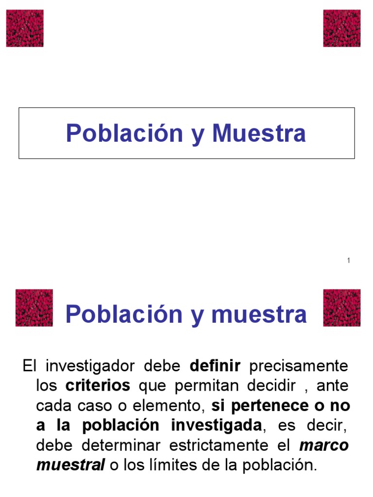 Población y Muestra | PDF | Muestreo (Estadísticas) | Probabilidad