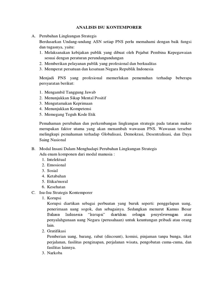 Analisis Isu Kontemporer | PDF