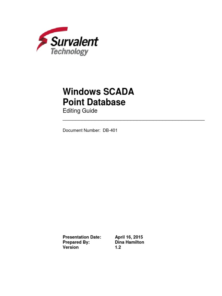 DB-401 Windows SCADA Point Database Editing Guide 1.2 | PDF | Port ...