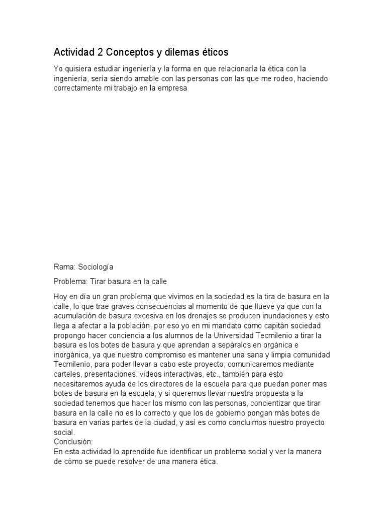 Actividad 2 Conceptos y Dilemas Éticos | PDF