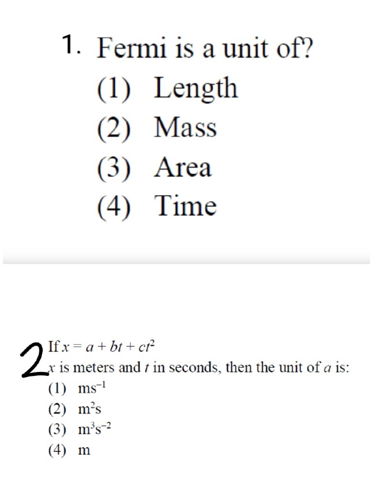 Short Practice Test - 01 PCM 1 | PDF | Kilogram | International System ...