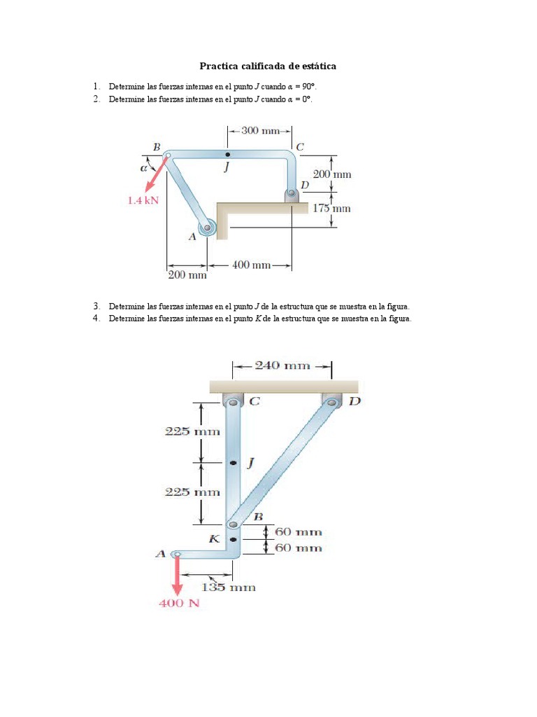 Practica Calificada de Estática | PDF