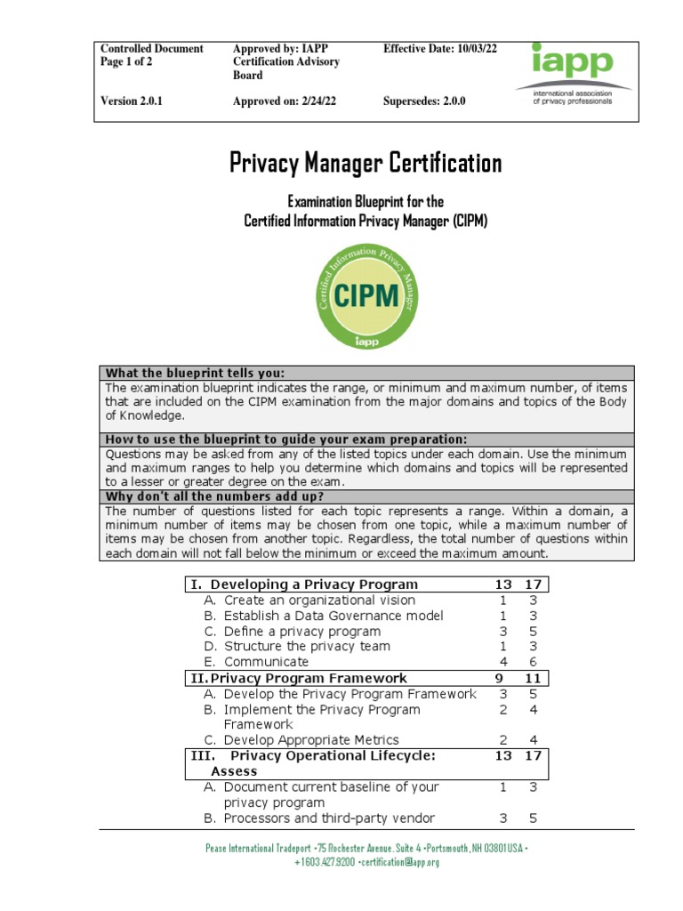 Cipm Ebp 2.0.1 2022 | PDF | Privacy | Test (Assessment)
