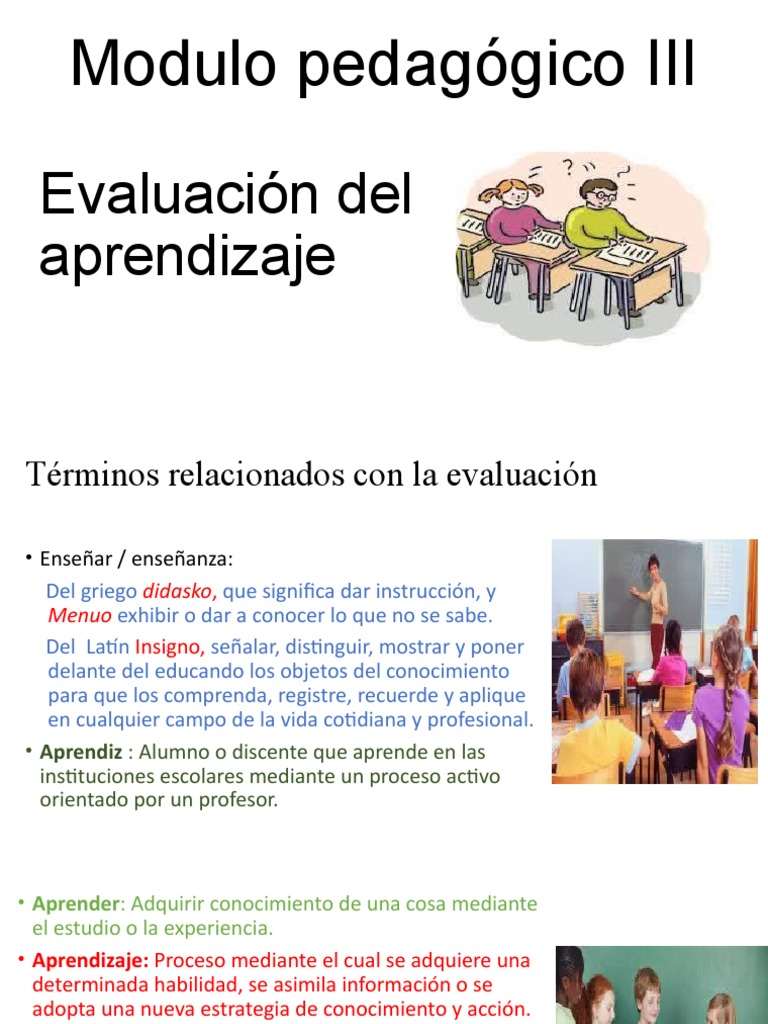 Presentacion Modulo Pedagógico III | PDF | Evaluación | Aprendizaje