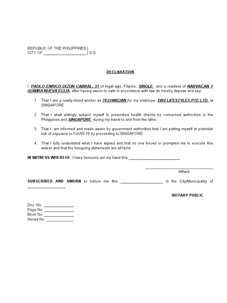Notarized Statement Certification and Declaration | PDF | Social ...