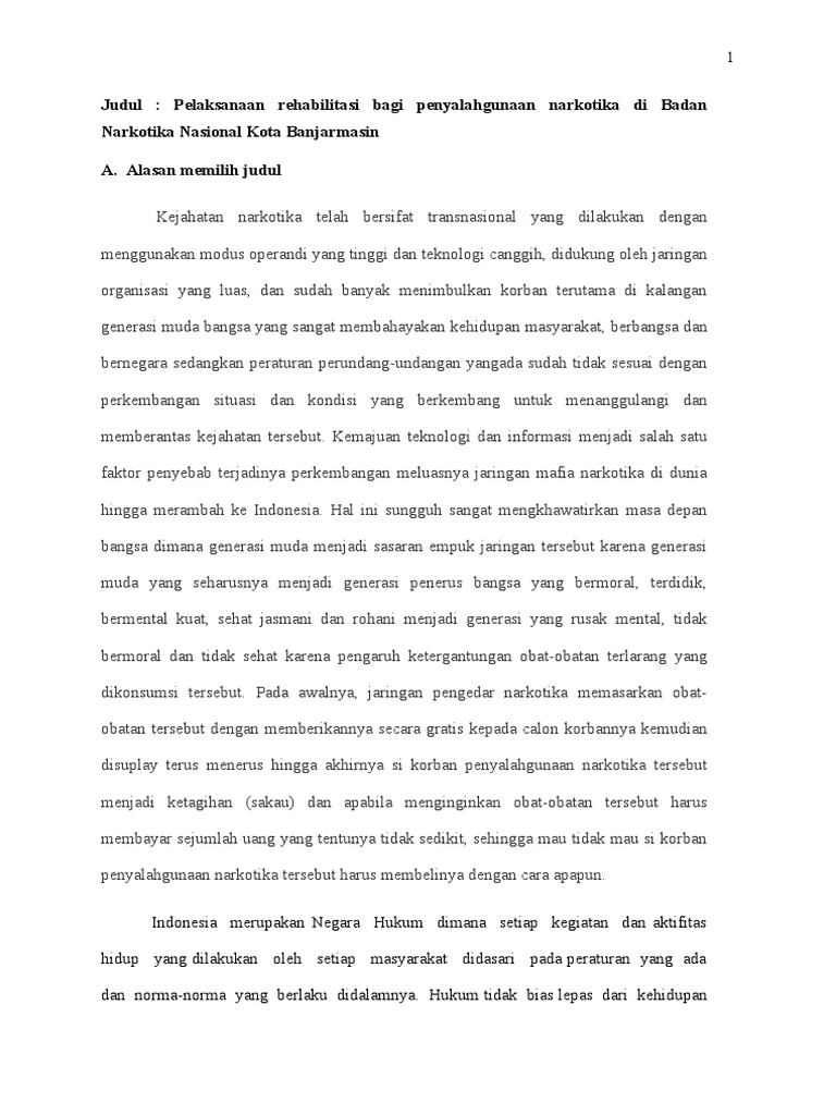 Proposal BNN | PDF | Pengembangan Diri