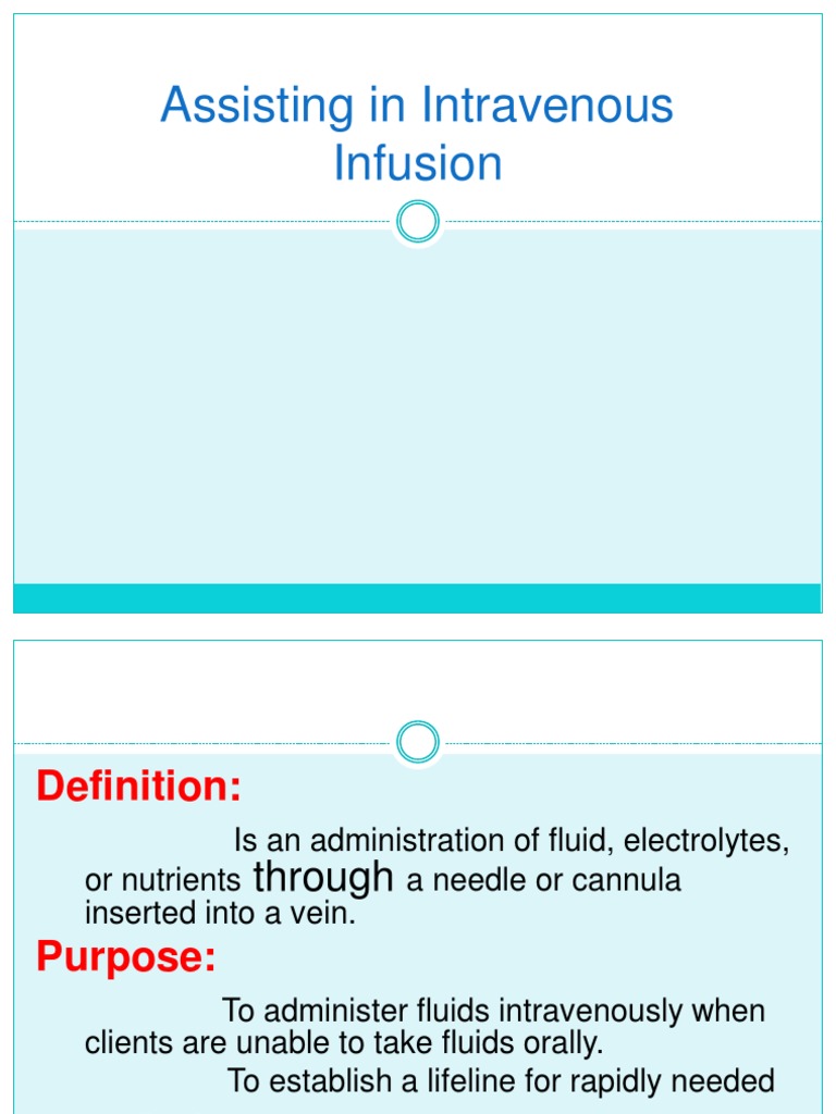 Assisting in Intravenous Infusion New | PDF | Intravenous Therapy | Medicine
