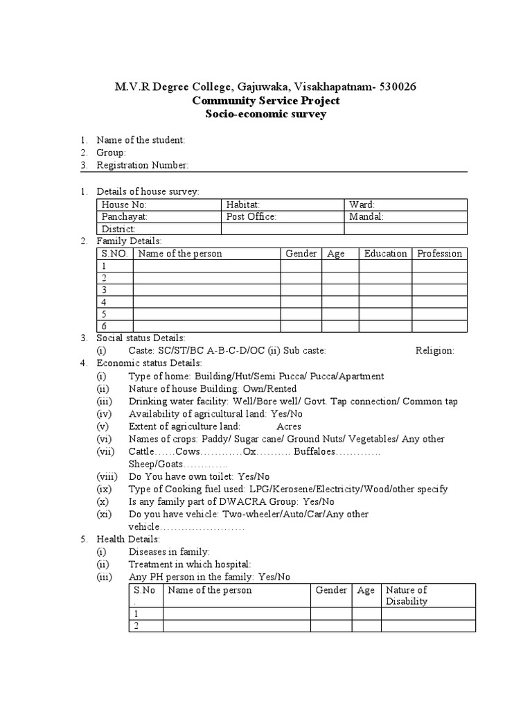 CSP- Socio Economic Survey | PDF