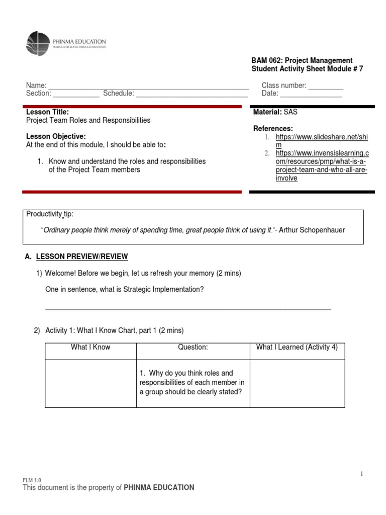 SAS#7-BAM 062 (Edited) | PDF | Project Management | Learning