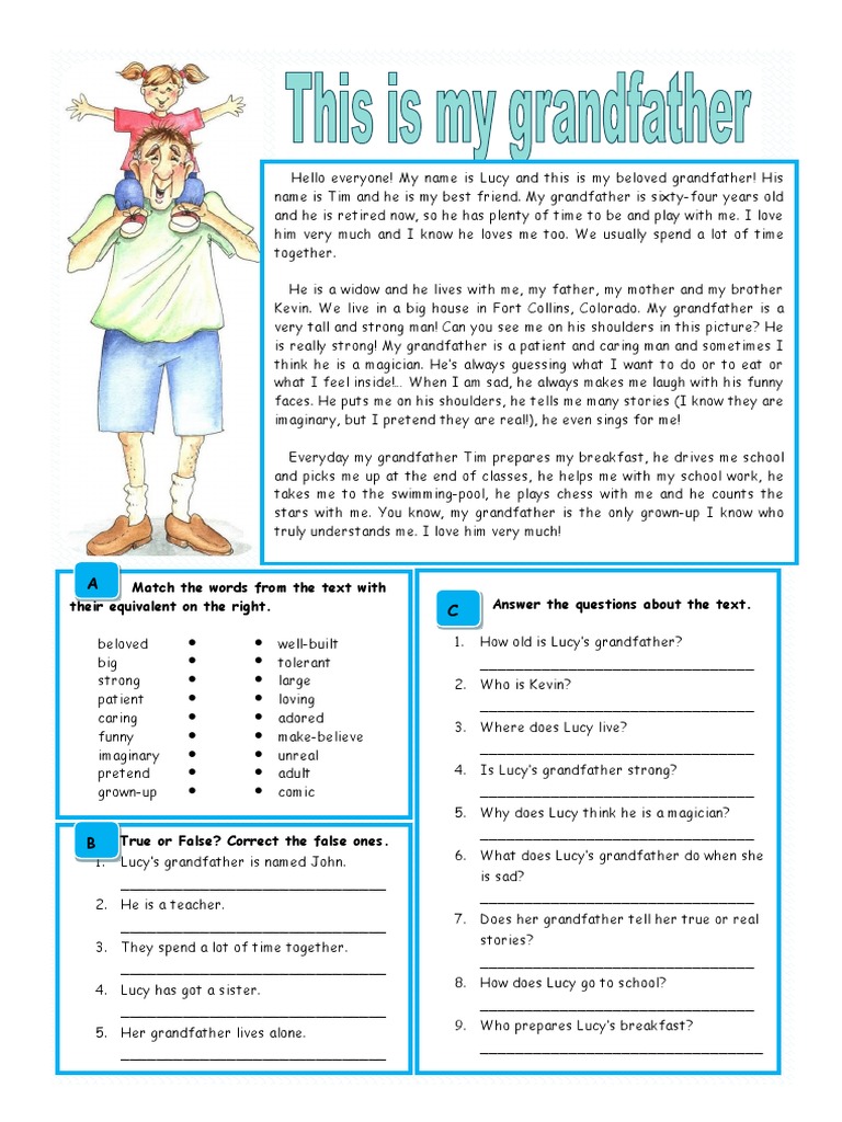 This Is My Grandfather Reading Comprehension Exercises - 7649 | PDF