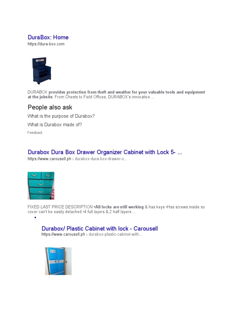 Durabox | PDF | Equipment