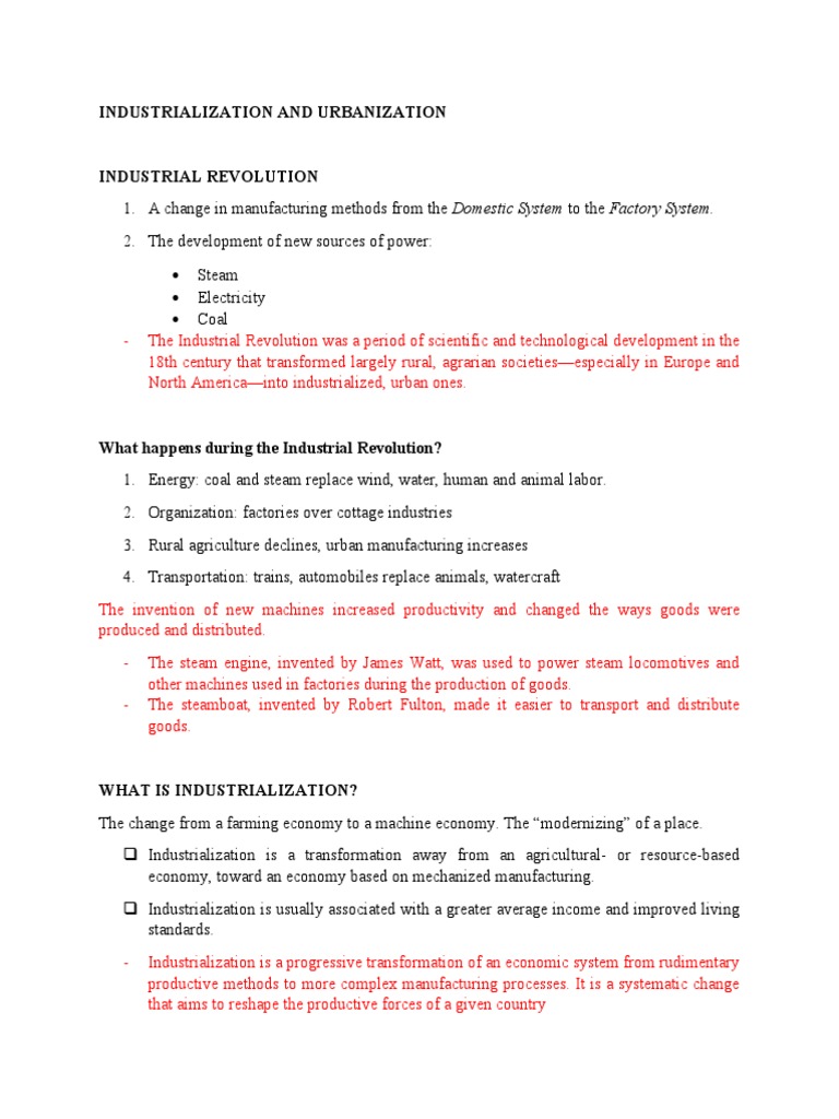 Industrialization and Urbanization | PDF | Urban Sprawl | Industrialisation