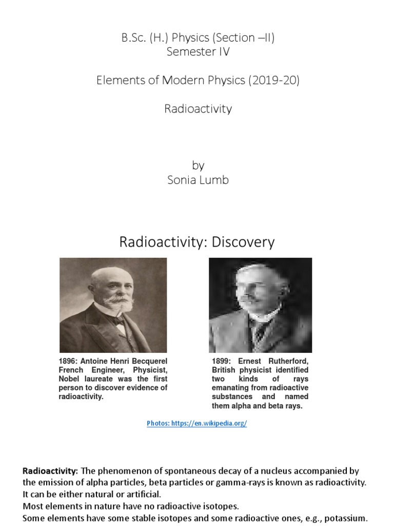 Introduction To Radioactivity | PDF | Radioactive Decay | Gamma Ray