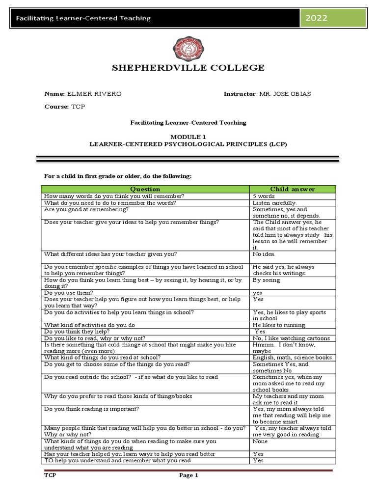 Facilitating Learner-Centered Teaching | PDF | Linguistics | Psychology