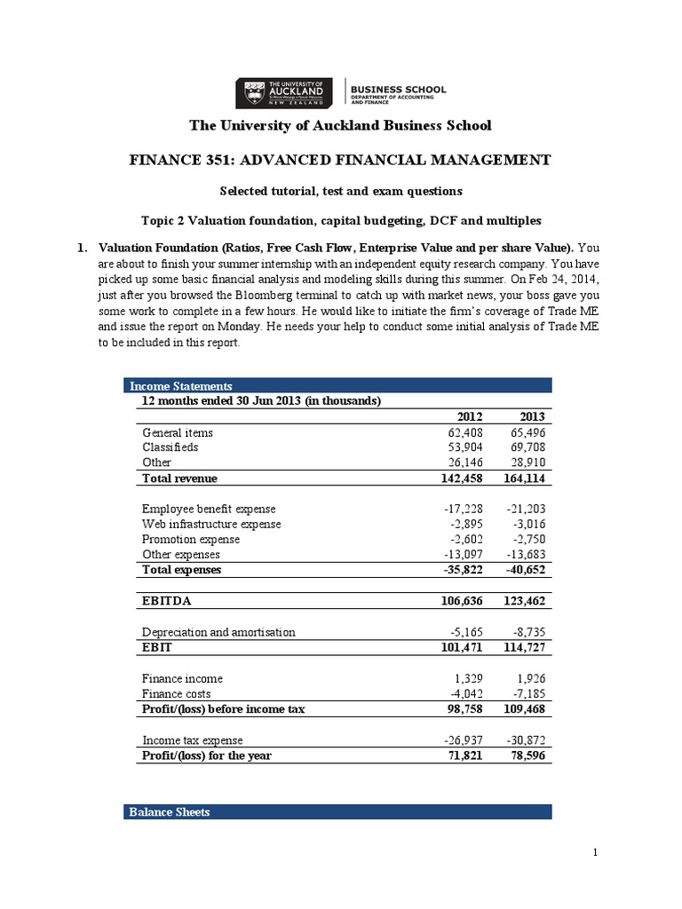 Test and Exam Qs Topic 2 Questions | PDF | Dividend | Valuation (Finance)