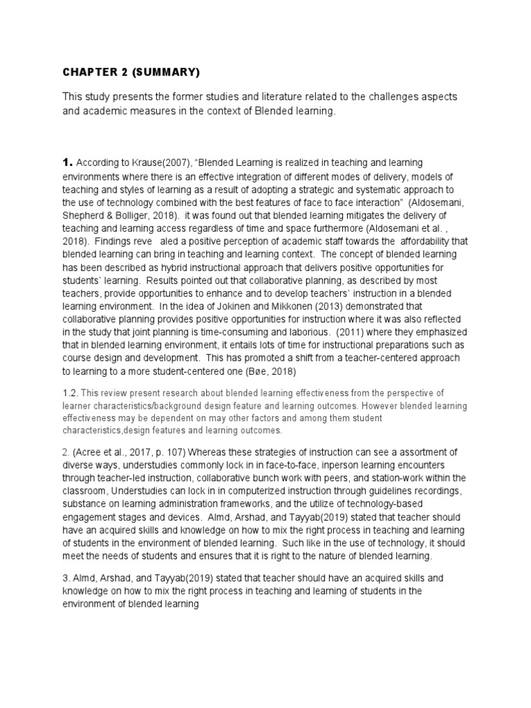 Chapter 2 RRL (Summary) | PDF | Teaching Method | Learning