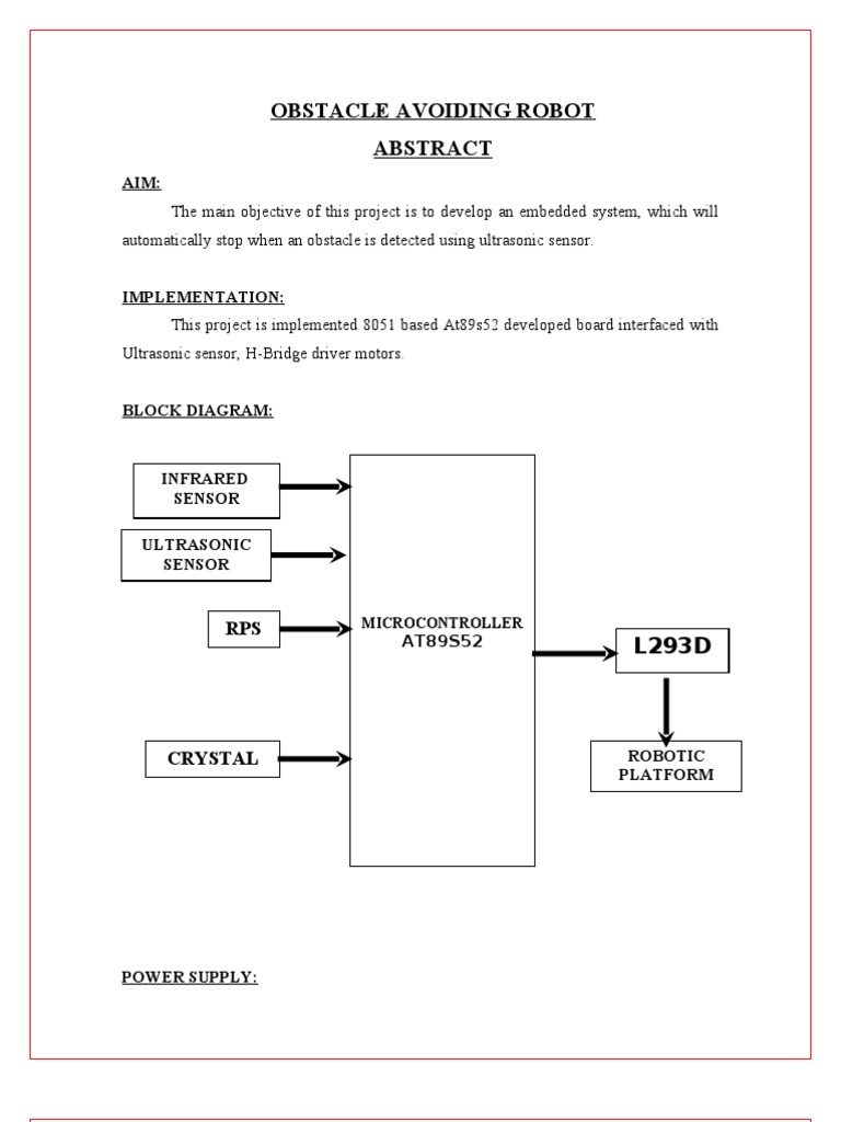 Obstacle Robot | PDF | Embedded System | Microcontroller