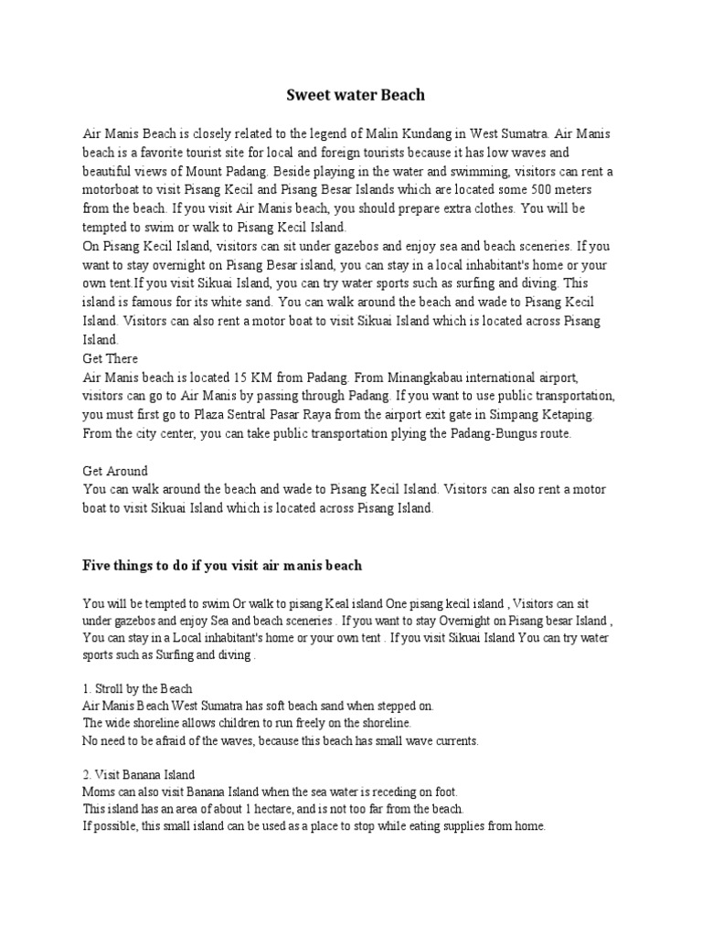 Sweet Water Beach | PDF | Beach | Oceanography