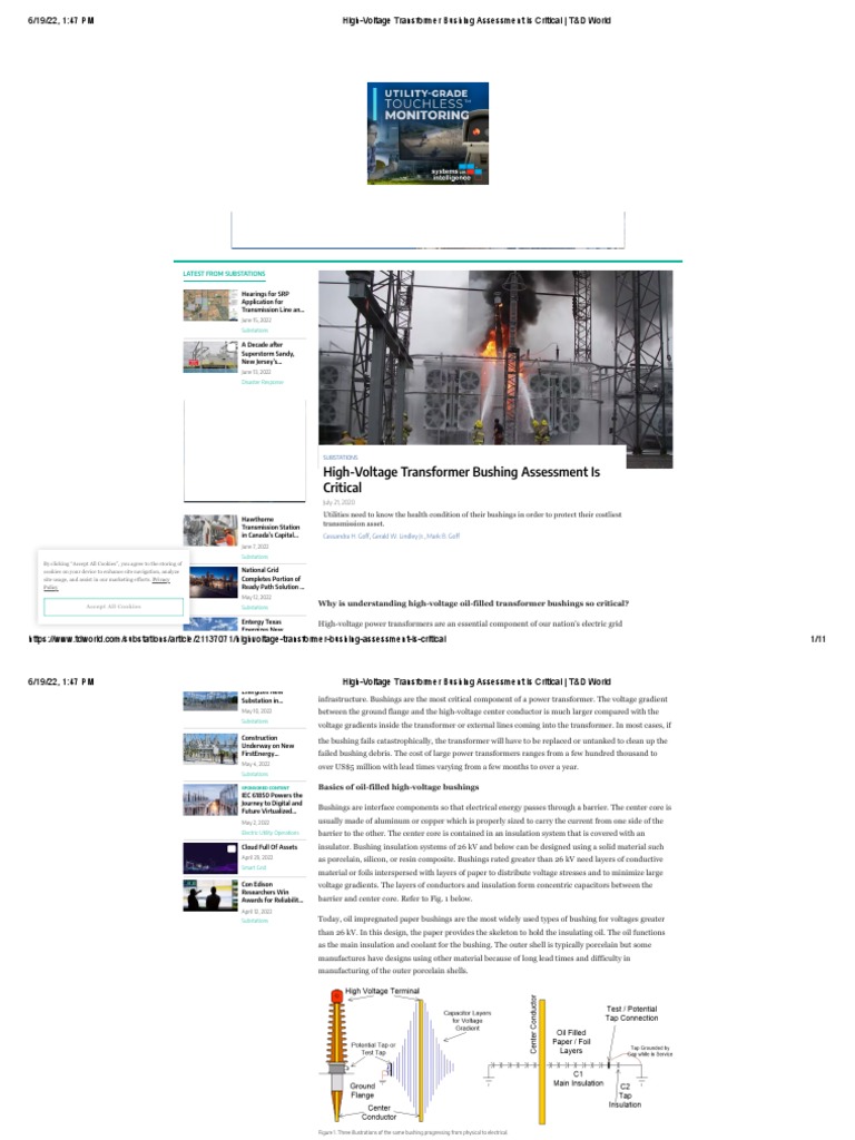 High-Voltage Transformer Bushing Assessment Is Critical - T&D World ...