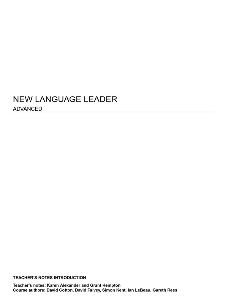 New Language Leader Overview | PDF | Teaching Method | Vocabulary