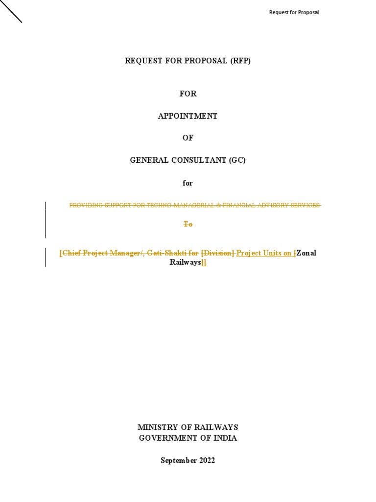 Final GC - RFP & MCA - Clean - 110922 | PDF | Request For Proposal | Legal Liability