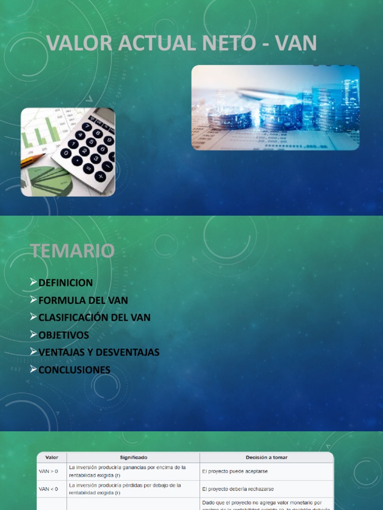 Valor Actual Neto | PDF | Valor presente neto | Inflación