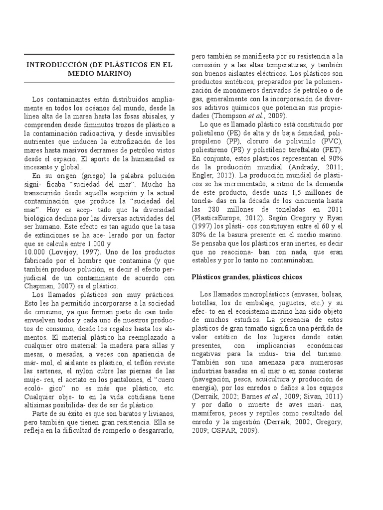 La introducción de los microplásticos en el medio marino: una amenaza ...