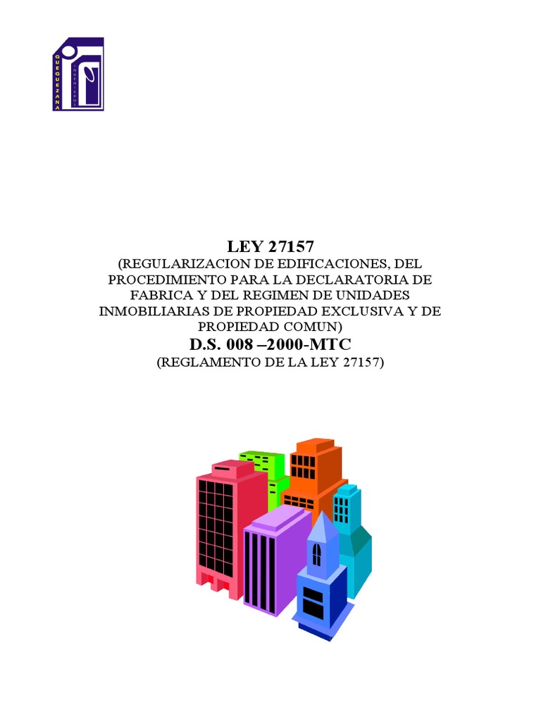 Ley 27157 - D.S. 008-200-MTC - R.VM 004-2000-MTC-15.04 | PDF