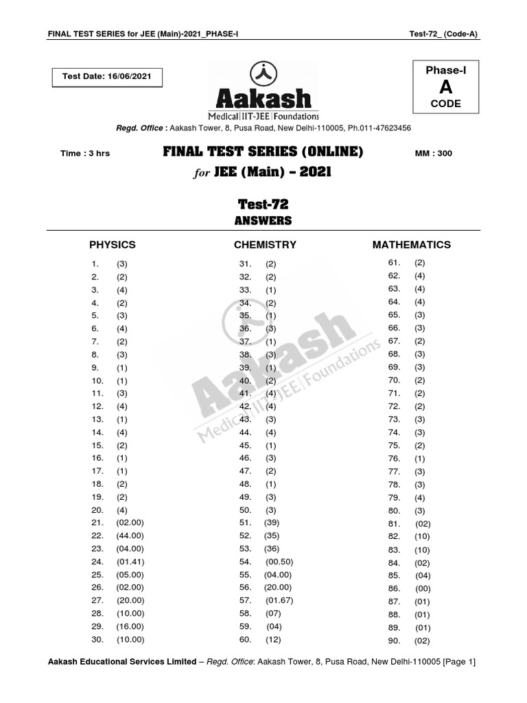 SS - FTS - 72 (Online) - (Main) C - 2021-06-16 - 2020 - A | PDF | Zinc ...
