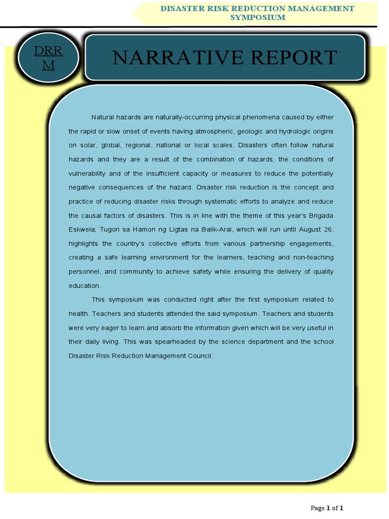 Narrative Report DRRM | PDF