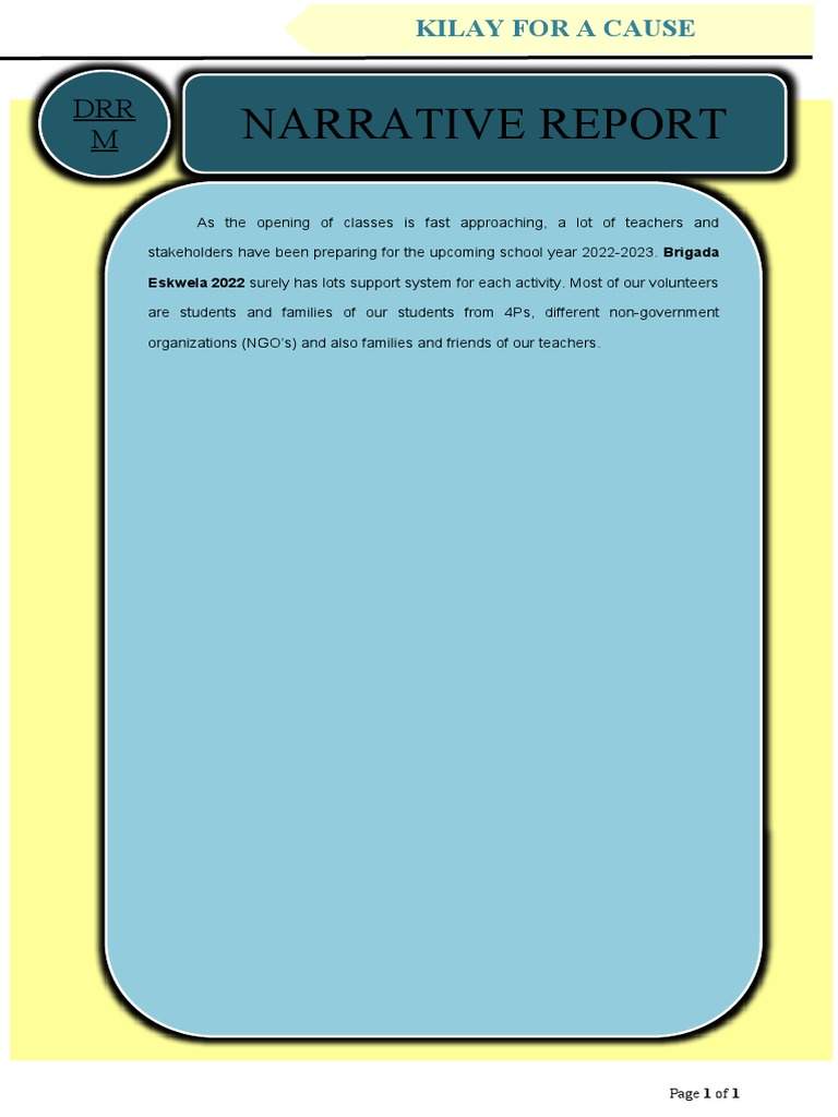 Narrative Report Sakop Ko Linis Ko | PDF