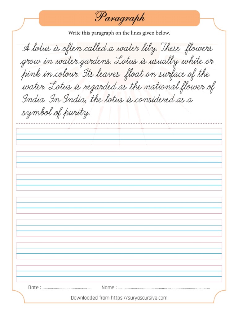 Cursive Paragraph Lotus 4L | PDF