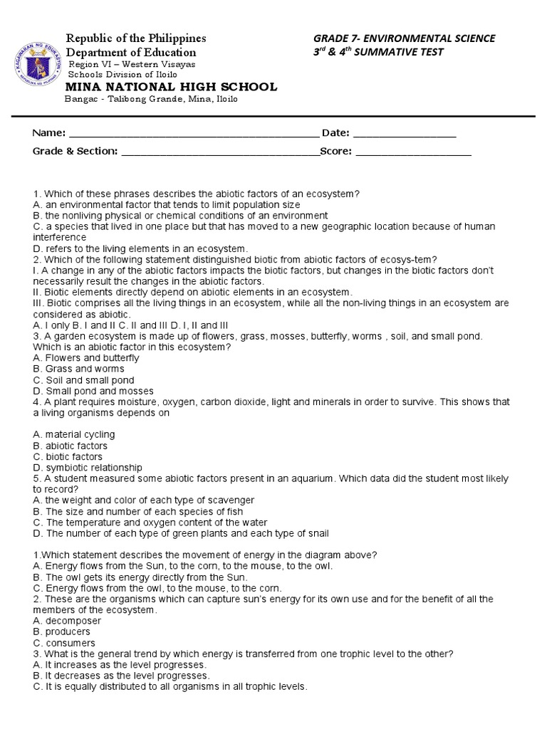 G7 Envisci Q1 W3-4 | PDF | Ecosystem | Soil