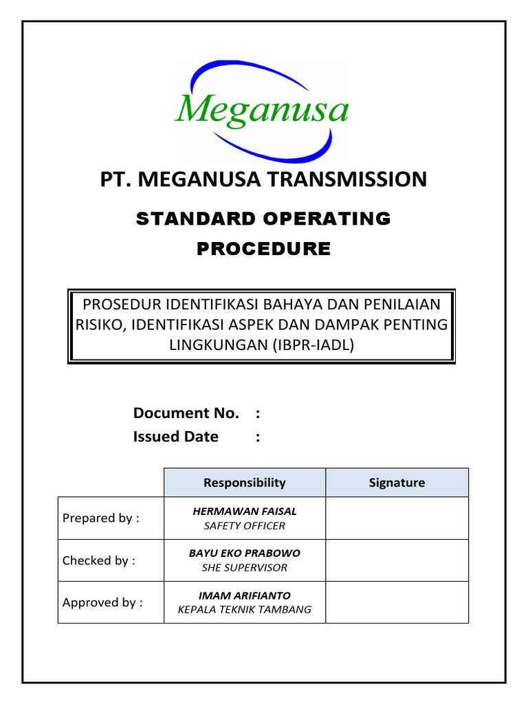 Prosedur Identifikasi Bahaya K3 dan IADL | PDF