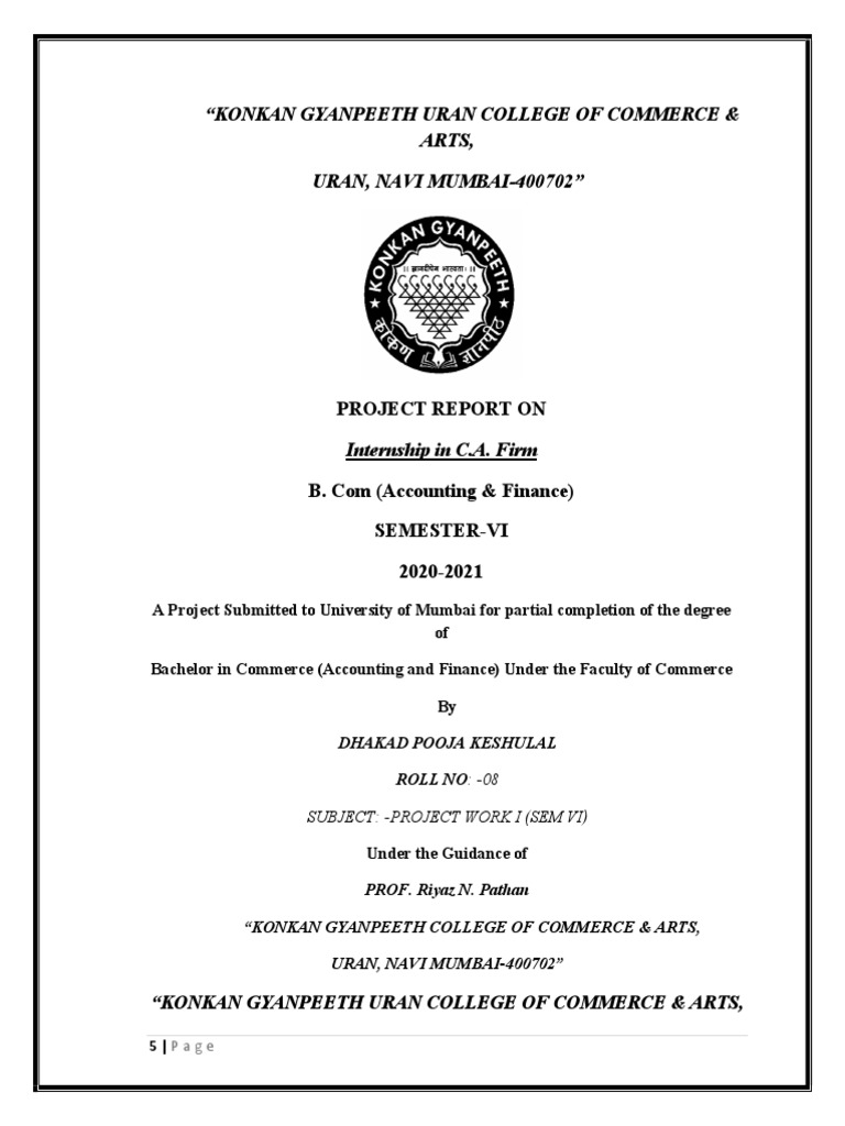 CA Firm Internship Project Report | PDF | Taxes | Value Added Tax