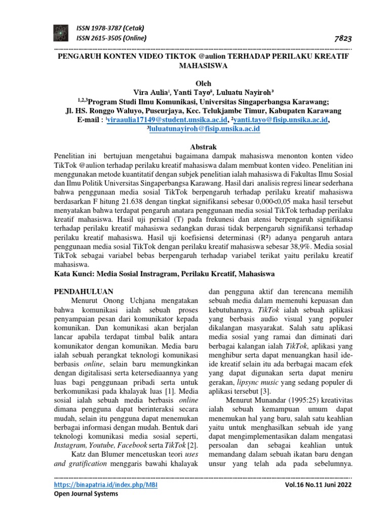 19.+Jurnal+Vira+Aulia+ (Bina+Ilmiah) Sudah+Bayar Vira | PDF