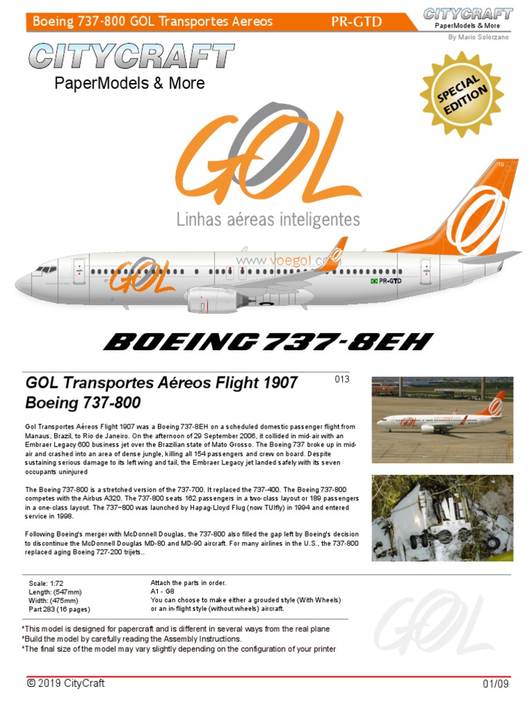 737-800 Gol | PDF | Aircraft | Boeing