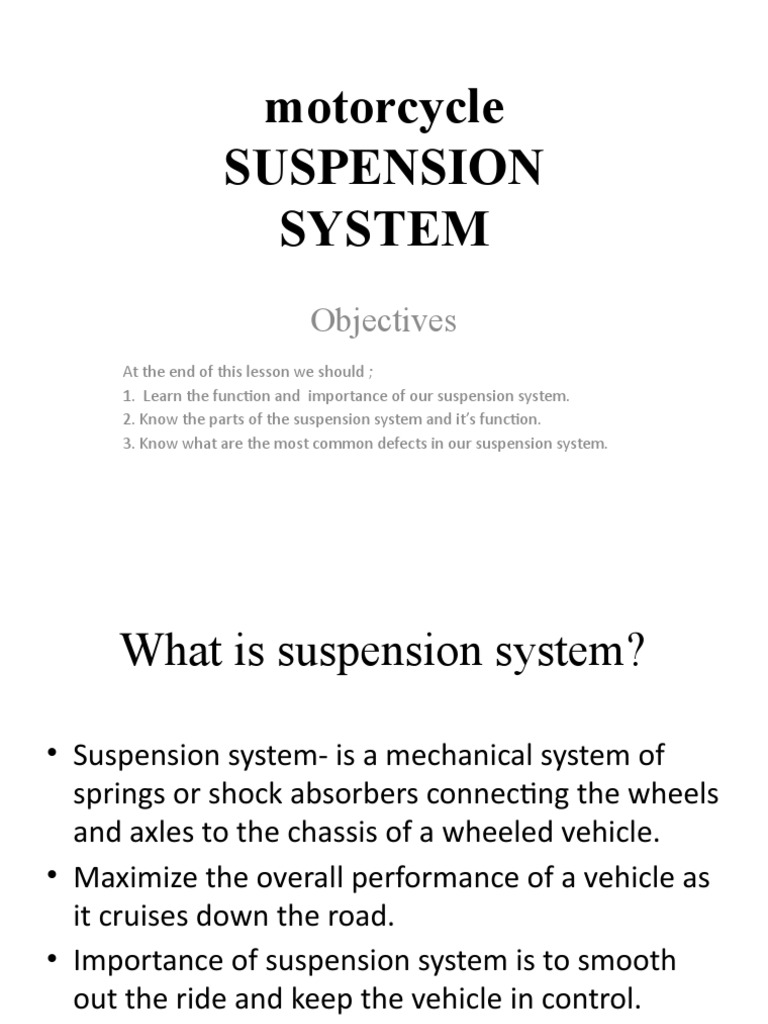 Motor Cycle Suspension System | PDF
