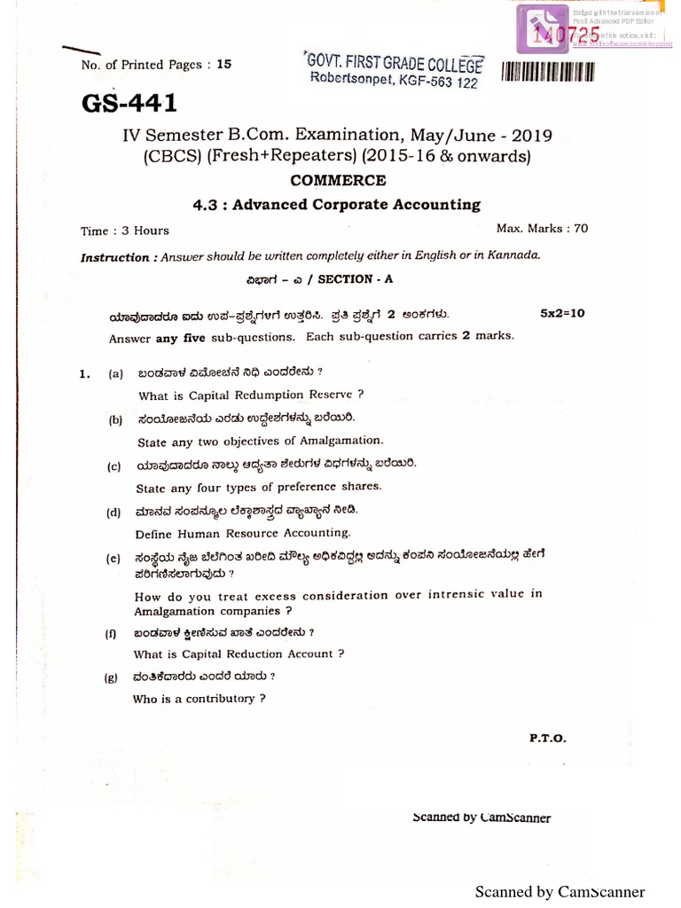 4 Sem Bcom ACA 2019 | PDF | Business | Computer Related Introductions