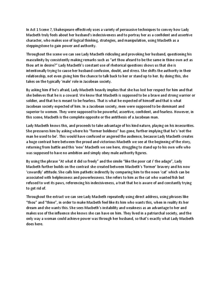 Macbeth Analysis Y8 | PDF | Macbeth