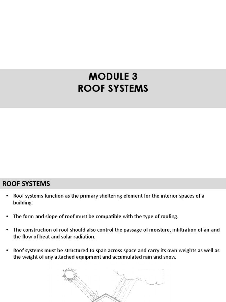 Module 3 - Roof System - Introduction | PDF | Roof | Concrete